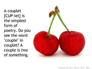 Poetry Couplets English Language Arts | PPT