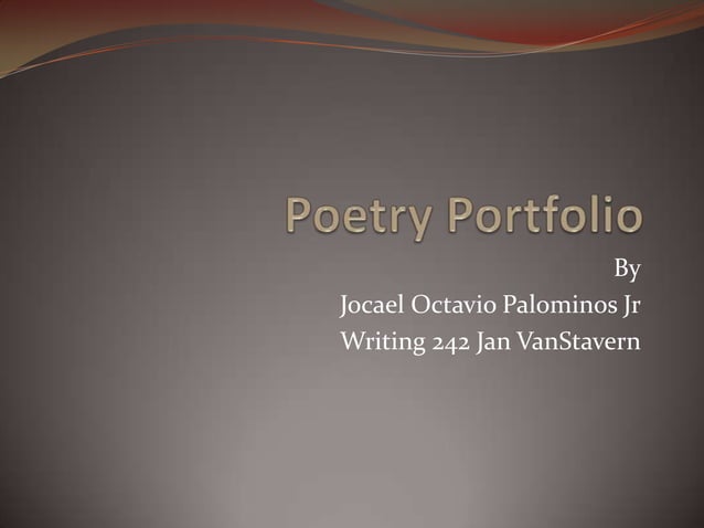 Poetry Portfolio | PPT