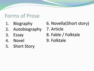 Poetry Prose Drama | PPTX