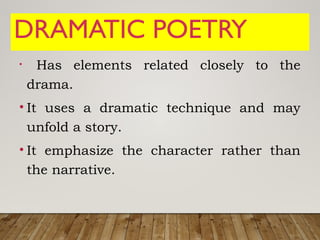 Poetry- DIFFERENT TYPES OF POETRY and Examples.pptx