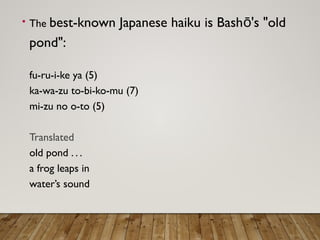 Poetry- DIFFERENT TYPES OF POETRY and Examples.pptx