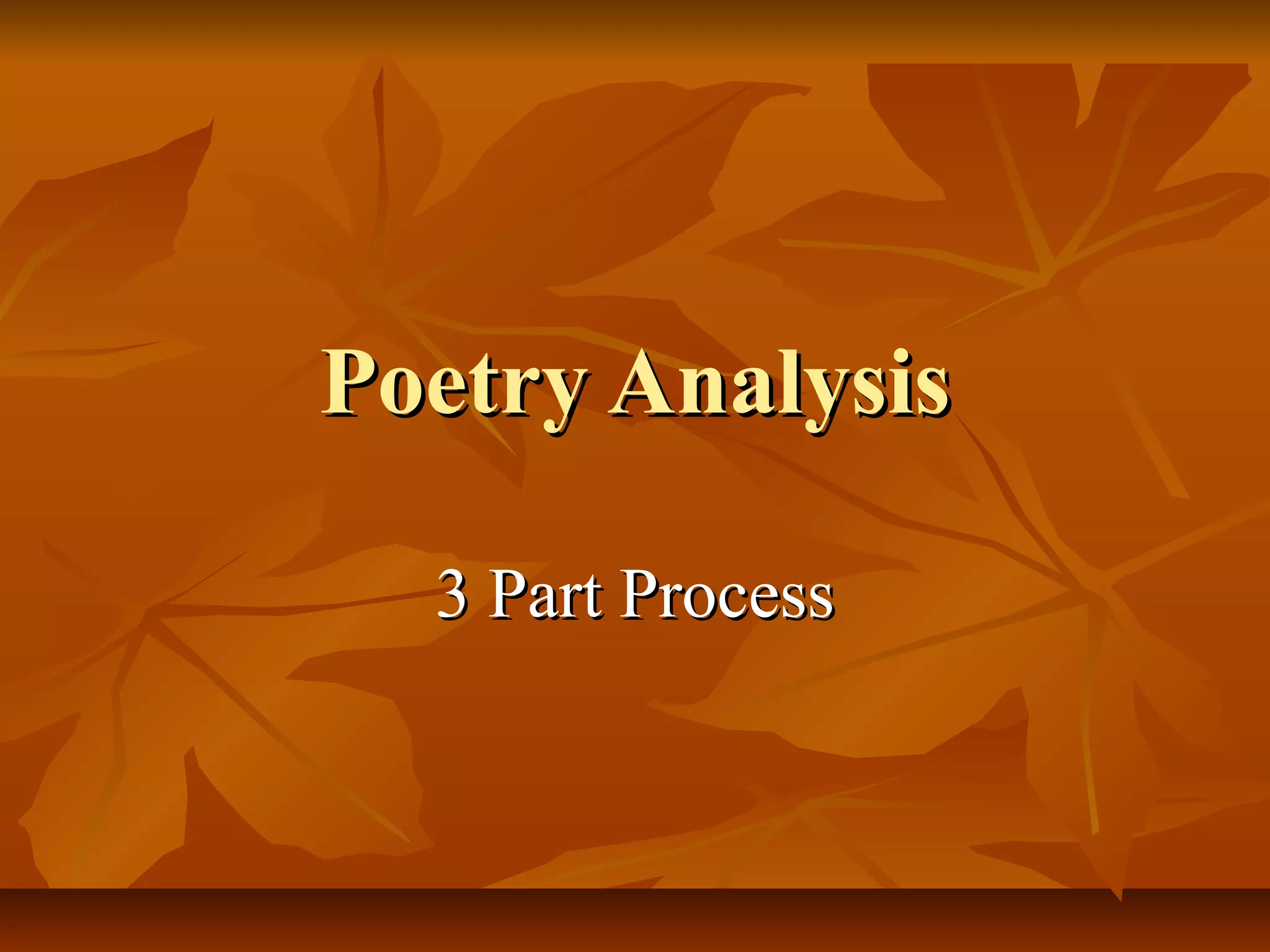 Poetry analysis | PPT