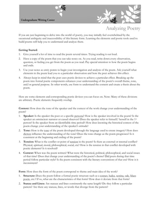 Poetry analysis | PDF