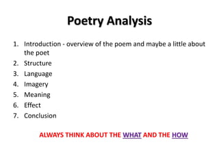 Poetry Analysis | PPTX | Poetry | Books and Literature