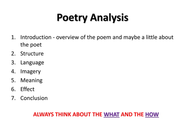 Poetry Analysis | PPTX | Poetry | Books and Literature