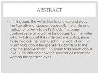 Poetry analysis | PPTX