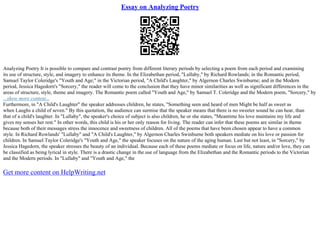 Poetry Analysis | PDF