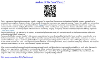 Poetry Analysis | PPT