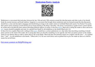 Poetry Analysis | PPT