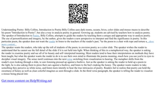 Poetry Analysis | PDF