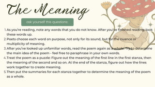 Literarure: Poetry Analysis and other related themes | PDF