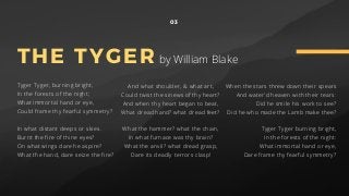 Analyzing Poetry - The Tyger by William Blake | PPT