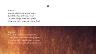 Analyzing Poetry - The Tyger by William Blake | PPT