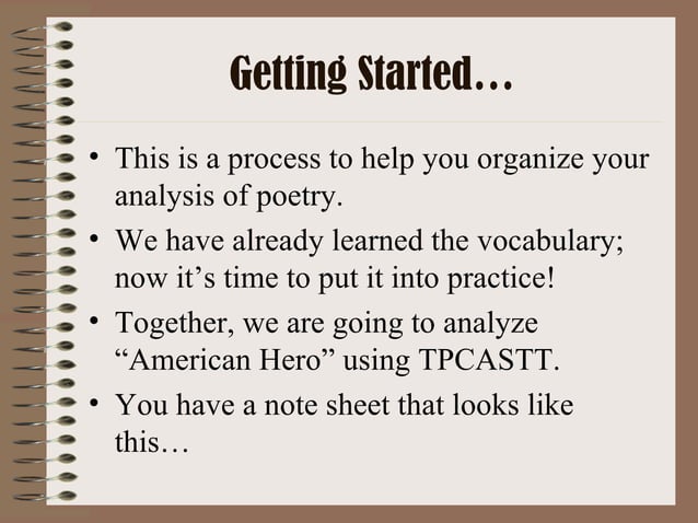 Poetry analysis using tpcastt | PPT