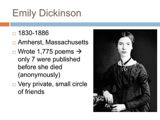Poetry and emily dickinson | PPTX