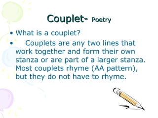 Stanza Couplet Poems Examples