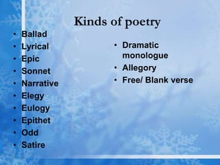 Poetry and poetic devices | PPTX