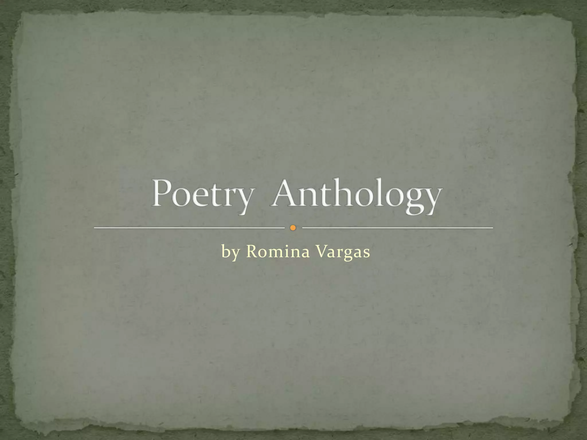 Poetry anthology | PPT