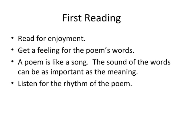 Poetry - Close Reading | PPT | Poetry | Books and Literature