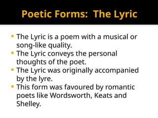 reading and writing poetry - POETRY BASICS | PPTX