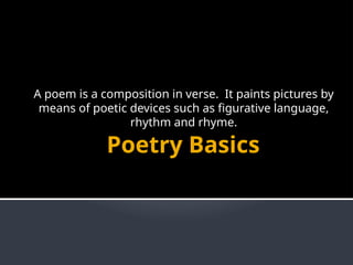 reading and writing poetry - POETRY BASICS | PPTX