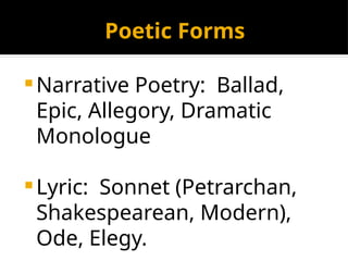 reading and writing poetry - POETRY BASICS | PPTX