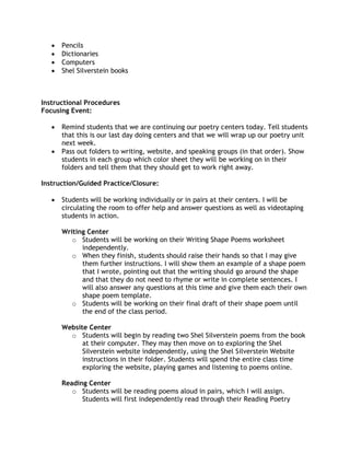 Poetry Centers | PDF