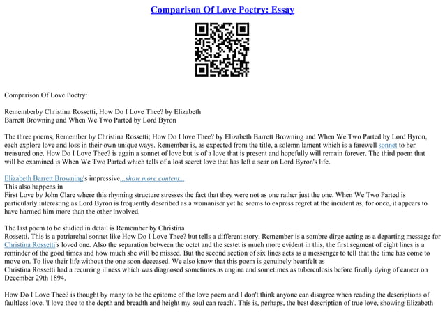 Poetry Compare And Contrast Essay | PPT