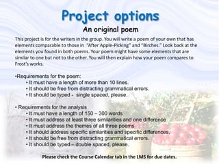Poetry comparison project | PPT