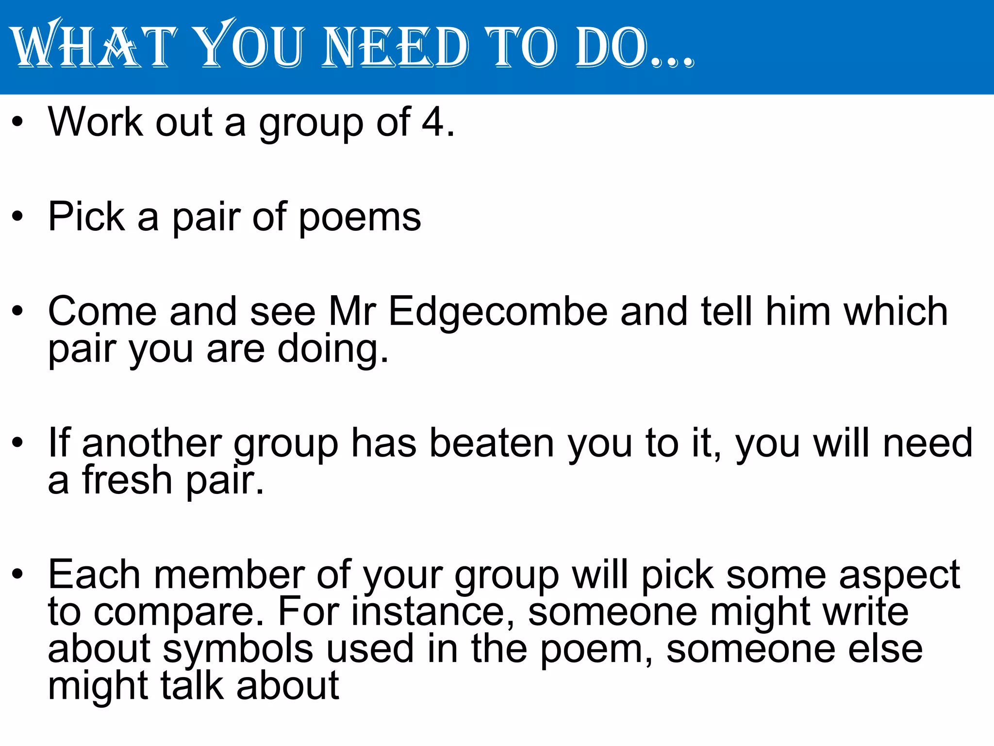 Poetry Comparison Task | PPT