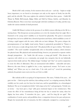 Poetry comparative – on theme of death | PDF