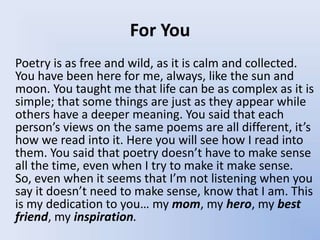 Poetry dedication digital project | PPTX