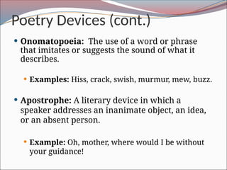 Poetry Devices Structure and Forms poetr | PPT