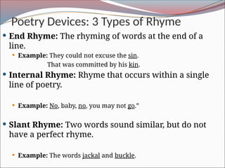 Poetry Devices Structure and Forms poetr | PPT