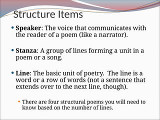 Poetry Devices Structure and Forms poetr | PPT