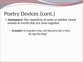 Poetry Devices Structure and Forms poetr | PPT