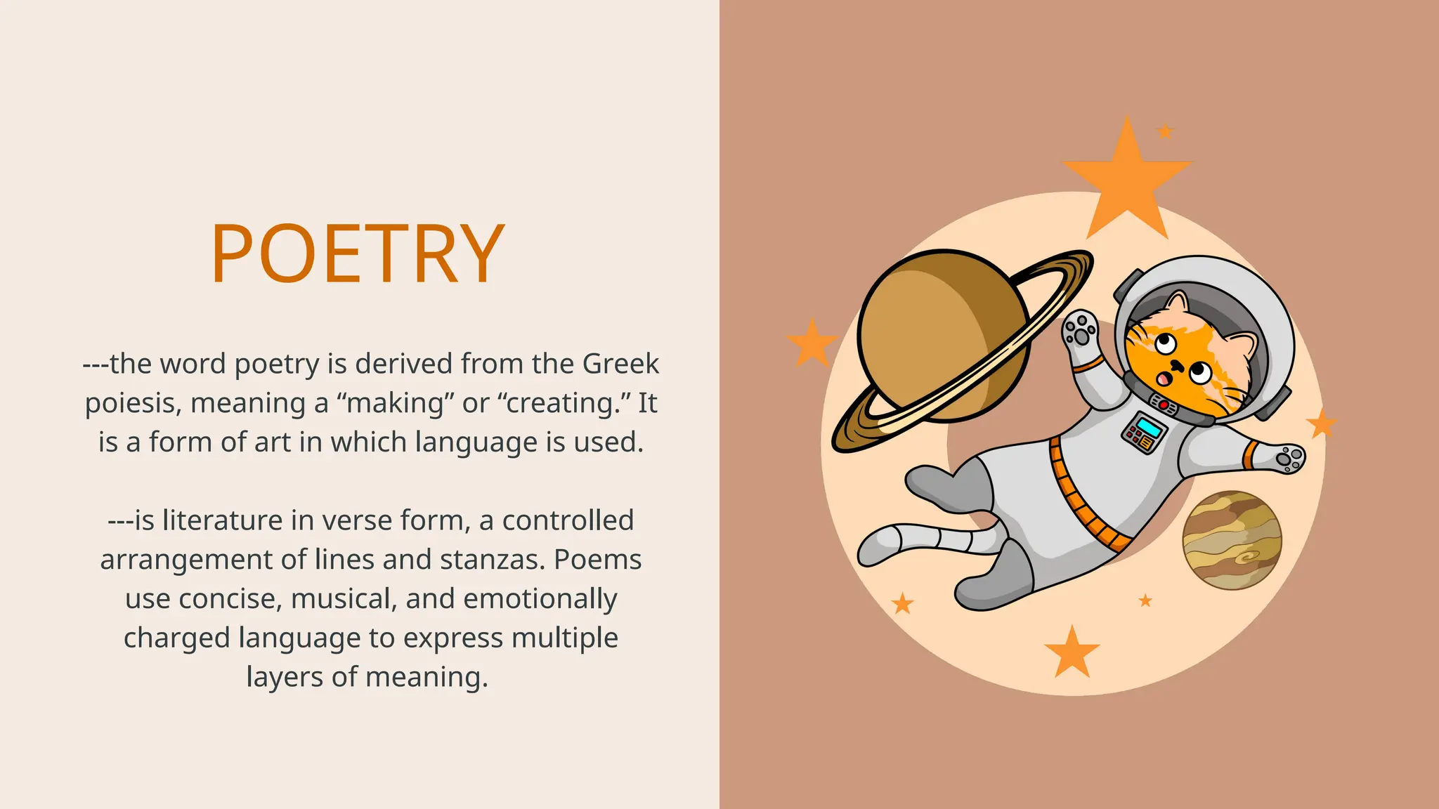Different Types of Poems Education Presentation in Blue and Orange ...