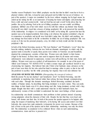 browning condemns voilence in two of his poems (my last duchess) and ...