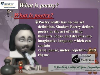 Poetry and drama . . . and bears | PPTX