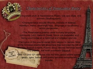 Poetry During The Renaissance! | PPT