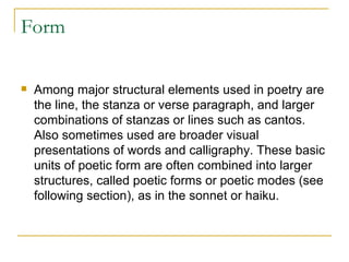Poetry elements | PPT | Poetry | Books and Literature