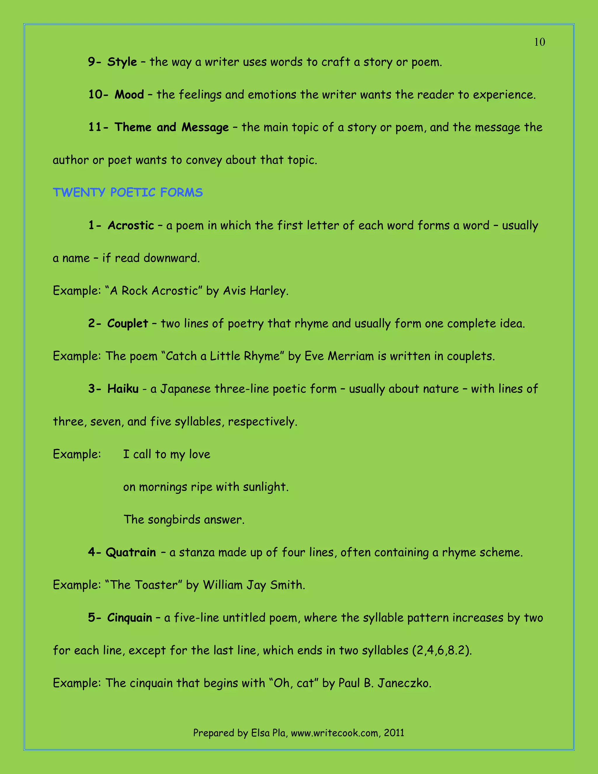 Poetry elements | PDF