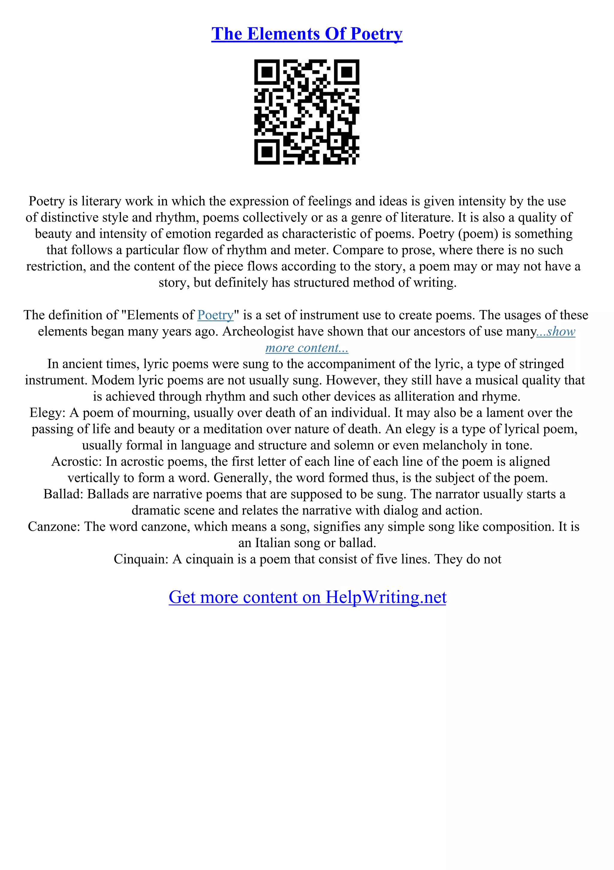 Poetry Essay Structure | PDF