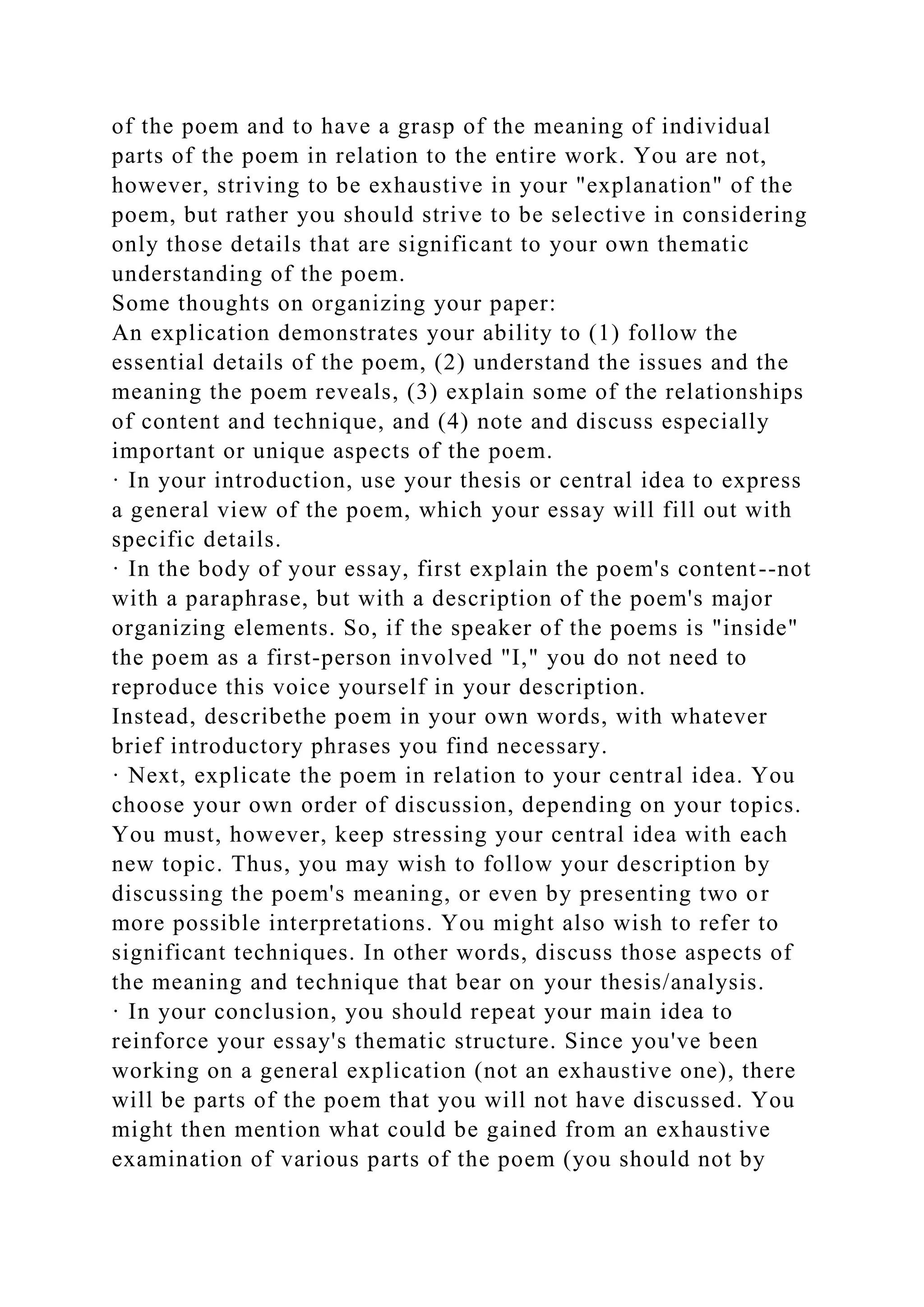 Poetry Explication Essay AssignmentAn explication is a complete.docx ...