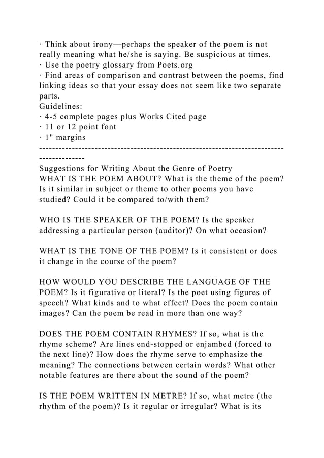 Poetry ExplicationWorld Literature Poetry Explication Assignment.docx ...