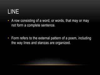 Poetry Form and Parts | PPT