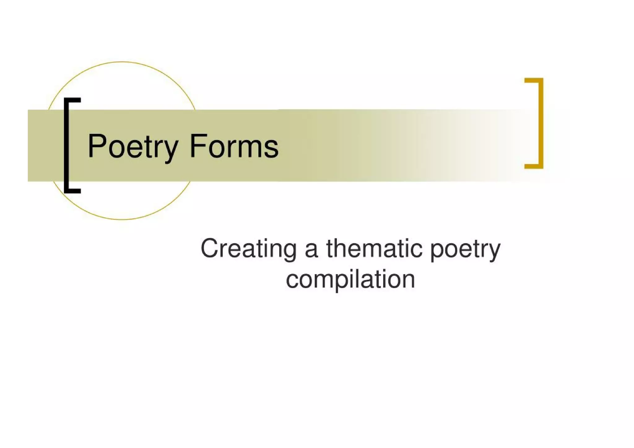 Poetry Forms | PPT