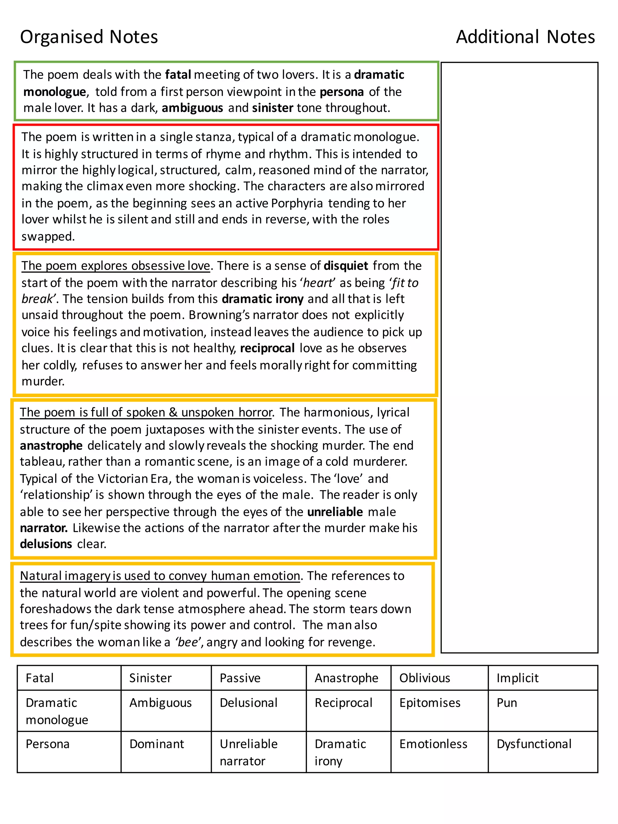 AQA Poetry Guide Love and Relationships Cluster | PDF