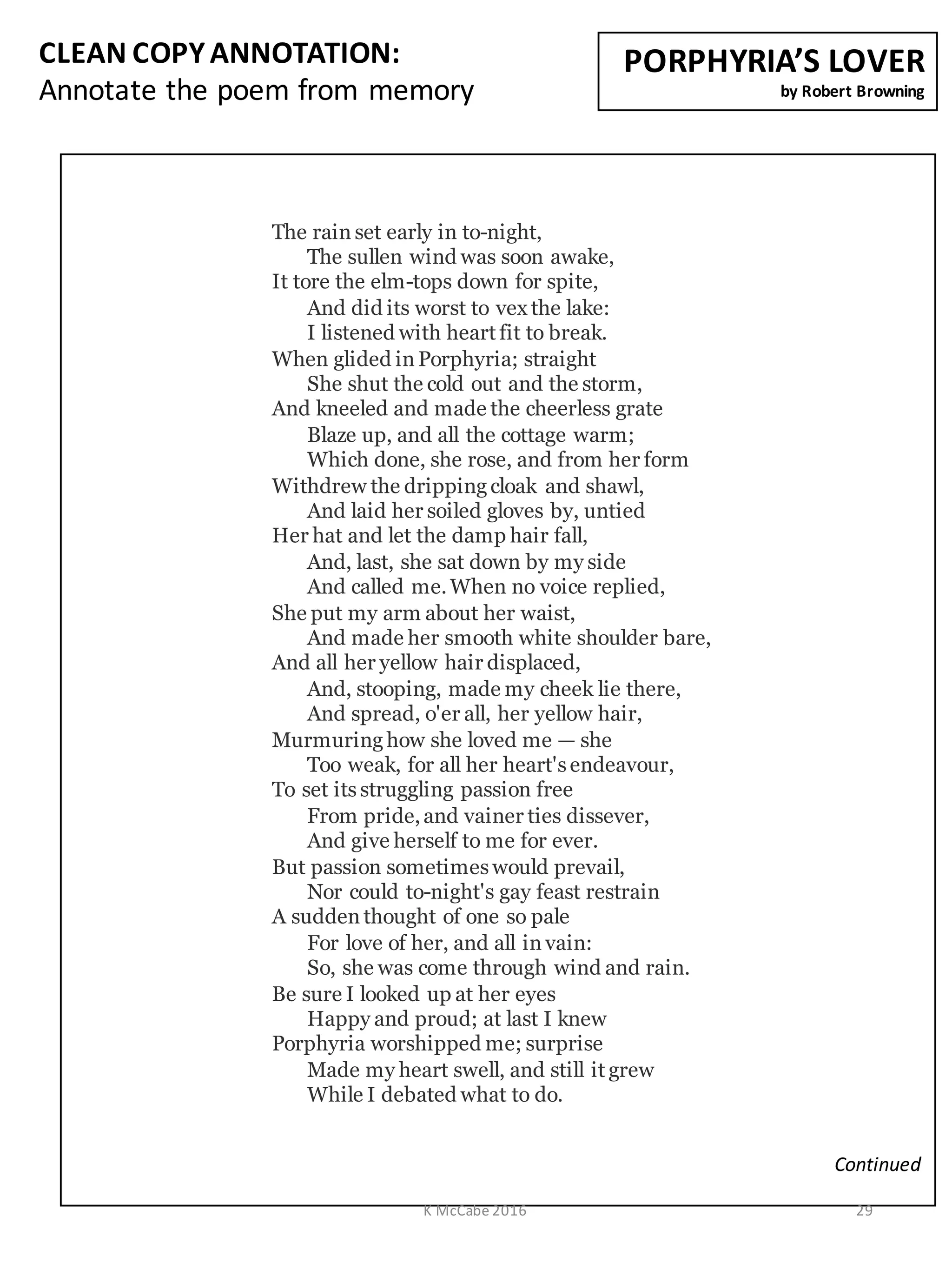 AQA Poetry Guide Love and Relationships Cluster | PDF