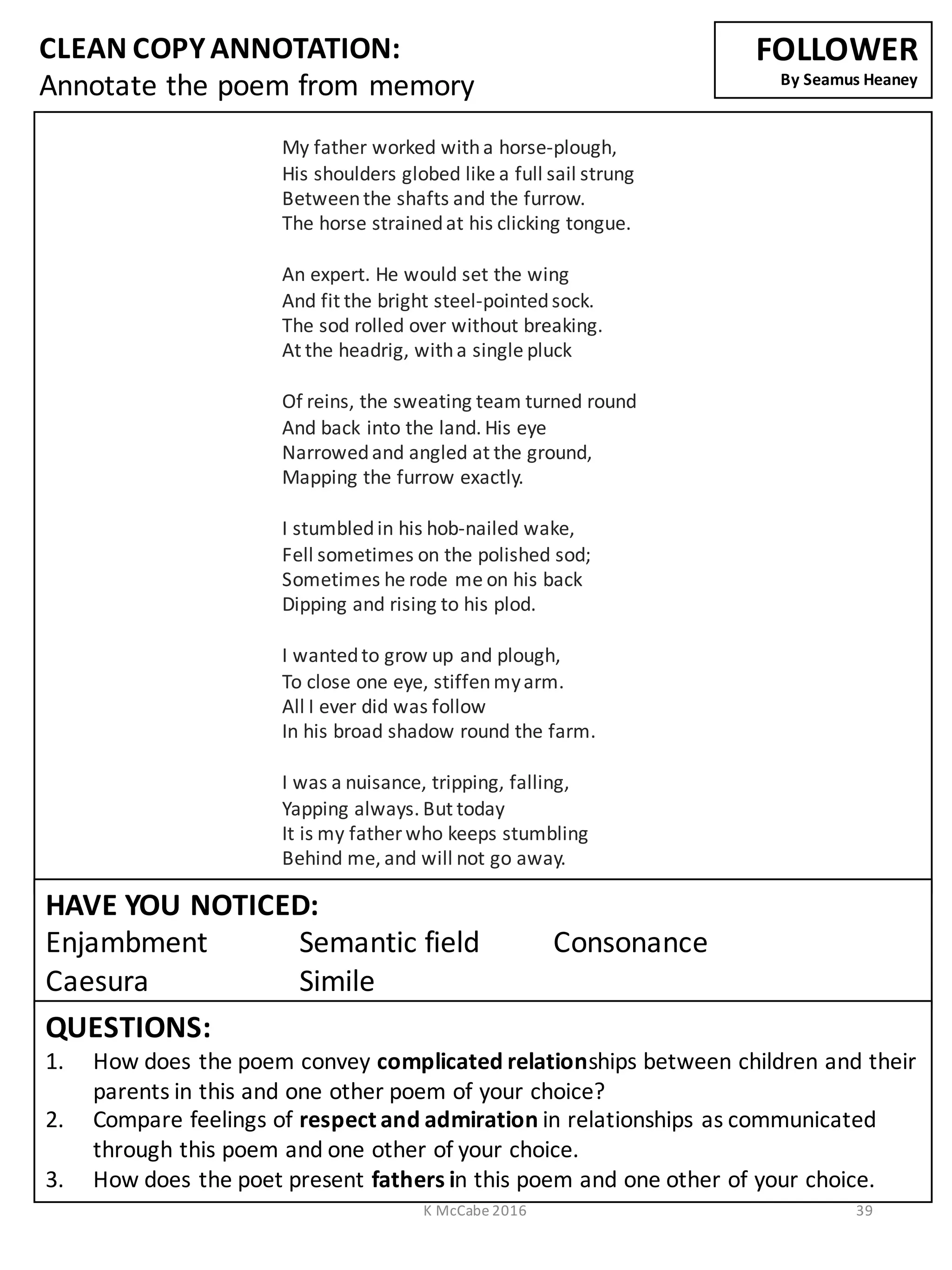 AQA Poetry Guide Love and Relationships Cluster | PDF